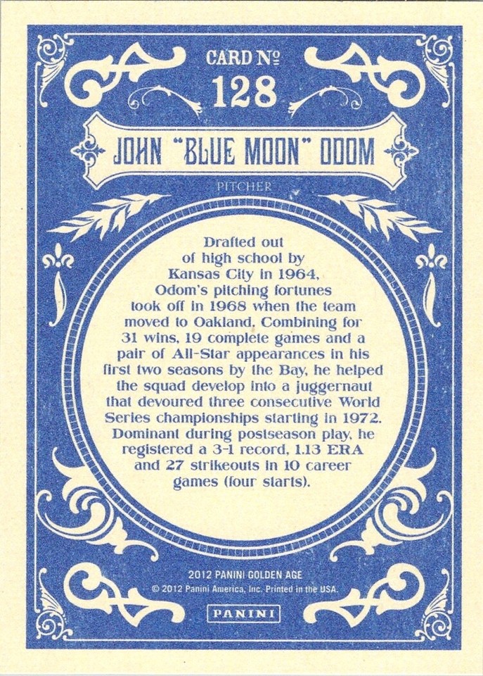 John Blue Moon Odom #128 2012 Panini Golden Age | eBay