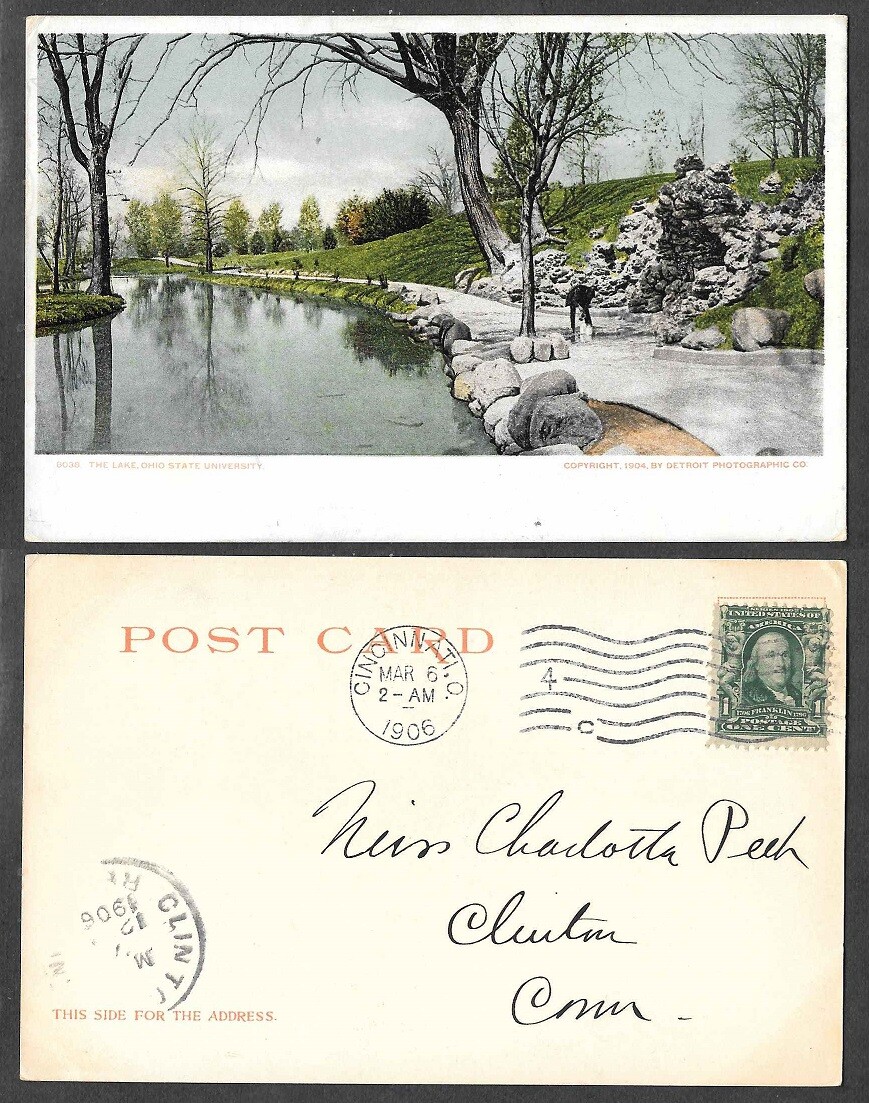 1906 Ohio State University Postcard - The Lake - Phostint #8038 | eBay