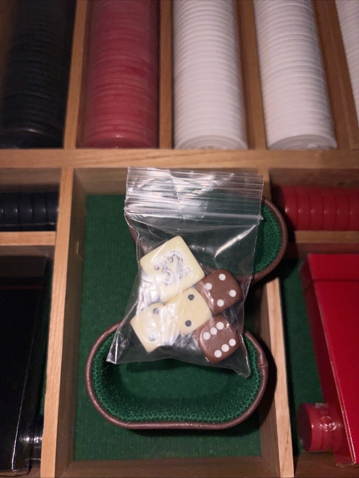 Wooden 3 in 1 Combination Game Set: Poker, Checkers & Backgammon w ...