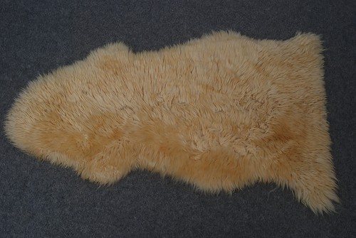 Luxury Natural Ivory Sheep Skin Rug Fur Silky Warm Throw Floor Fluffy ...
