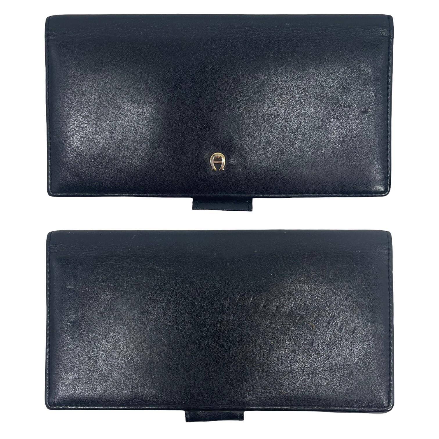 Vintage 70s 80s ETIENNE AIGNER Leather Checkbook Wall… - Gem