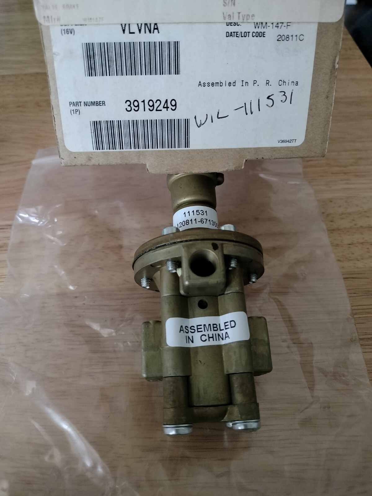 Williams Controls 111531 Wm147F Volvo 3919249 Normally Open Relay Valve ...