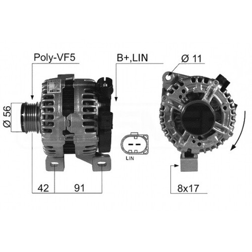 Alternator EB379Q 36000207 30773111 AB 30773111 LRA03098 8EL 738 211 ...
