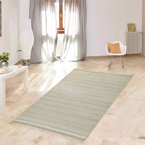 Vintage Handwoven Cotton 3x5.6 Ft. Reversible Striped Non-Slip Living ...