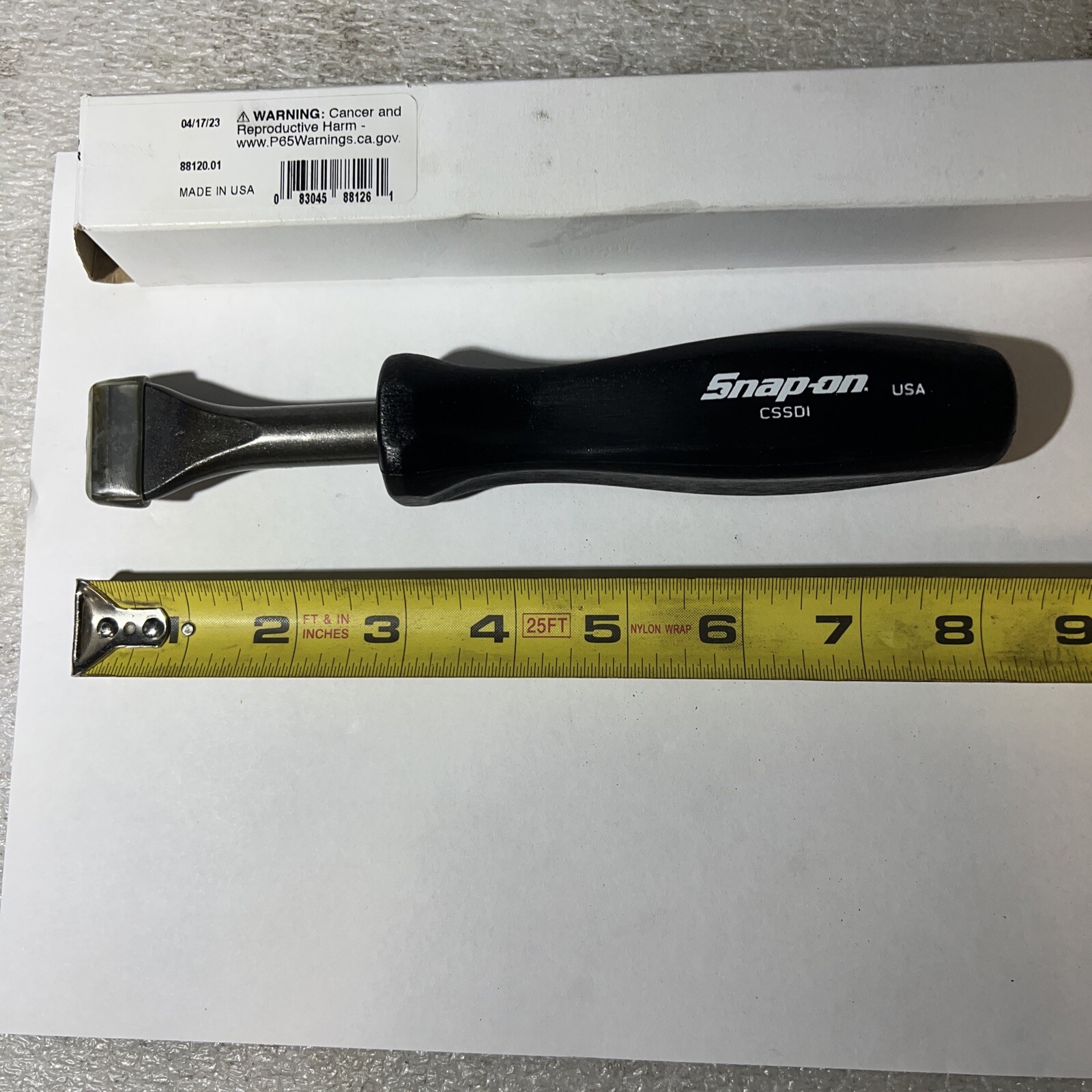 Snap-on Tools USA BLACK Hard Handle 8" Heavy-Duty Carbide Scraper CSSD1 ...