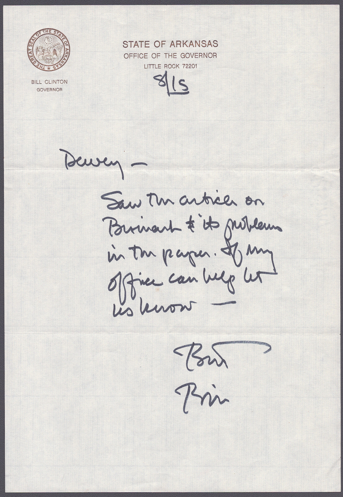 WILLIAM J. "BILL" CLINTON - AUTOGRAPH LETTER SIGNED 08/15 | eBay