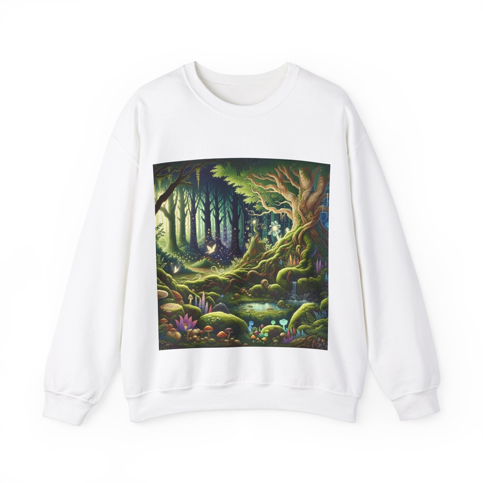 Unisex Adult Crewneck Sweatshirt Enchanted Forest Magical Glow Fairy ...