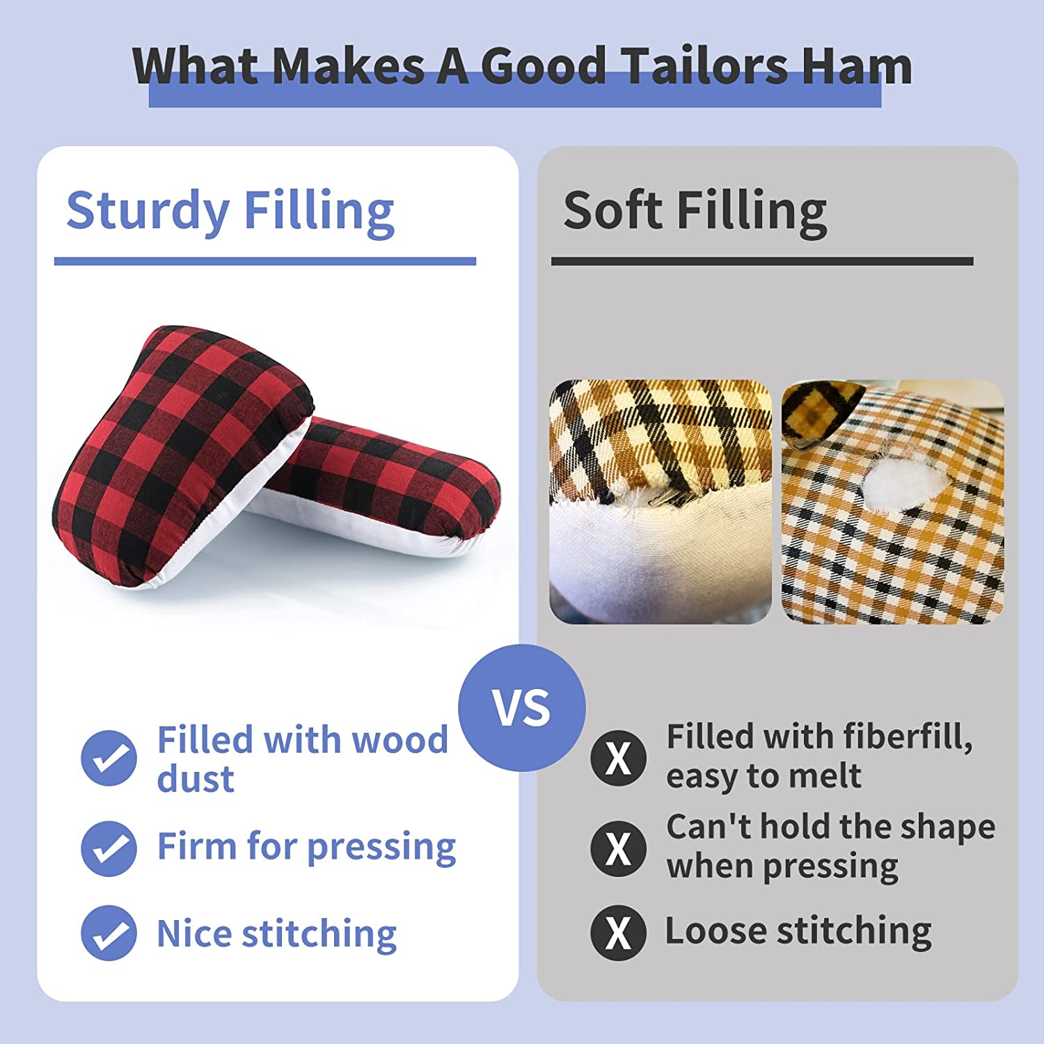 Tailors Ham and Seam Roll Set, Pressing Tool Ironing, Sewing Ham Sleeve ...