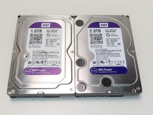 LOT OF 2X MIXED WD PURPLE SURVEILLANCE 3.5’’ HDD WD20PURX 2TB ...