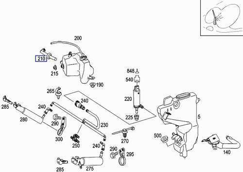 Mercedes W211 C219 Head Light Washer Hose A2118600692 New Genuine | eBay