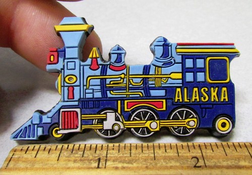 Alaska souvenir Fridge Magnet, rubber style, Alaska Railroad Train ...