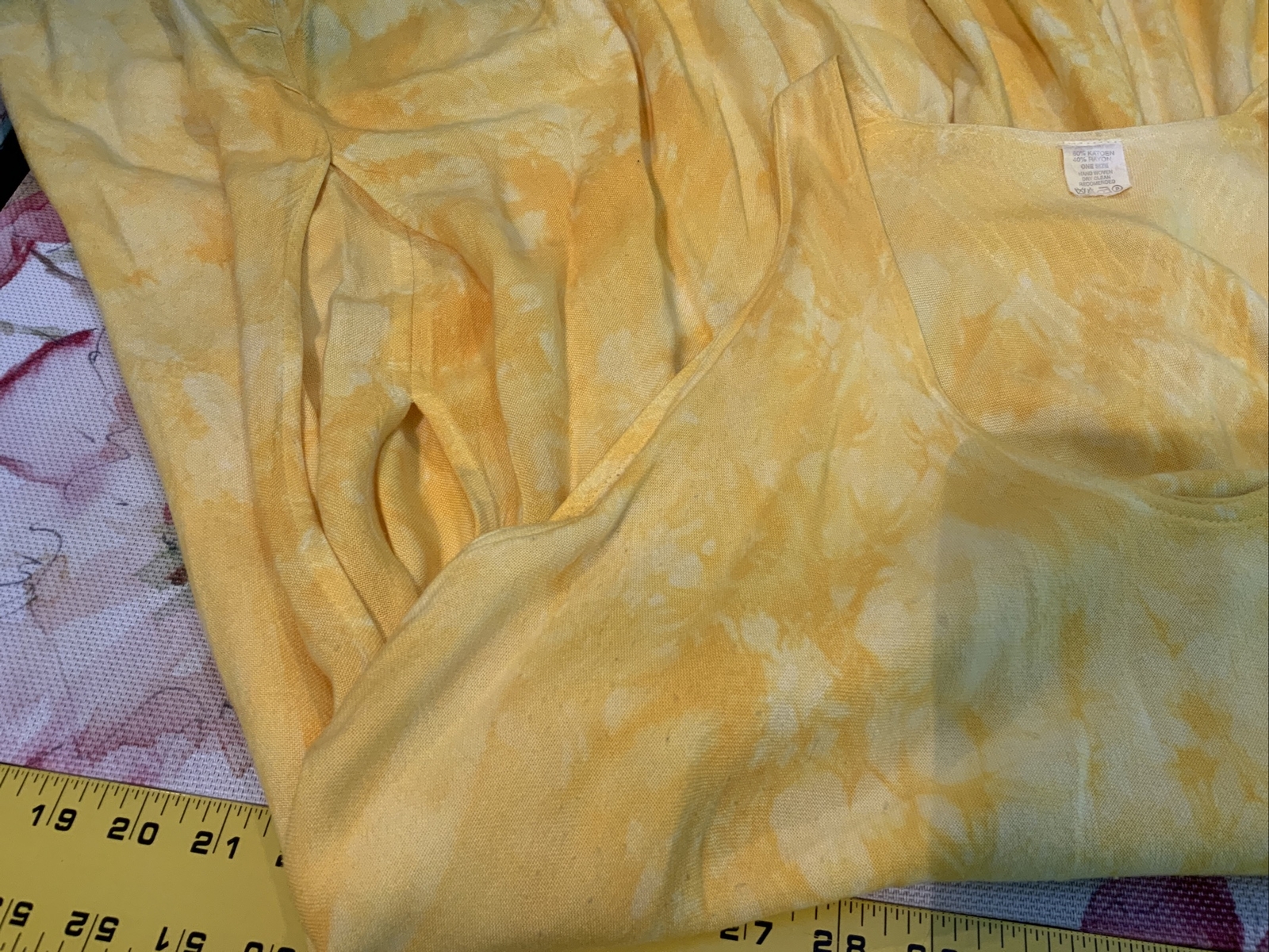 1970s Soussan Designs Yellow Tye Dye Magic Dress O/S … - Gem