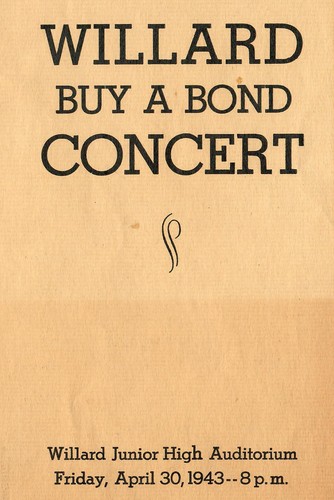 Willard Junior High Buy A Bond Concert 1943 Santa Ana CA & Echo Paper ...