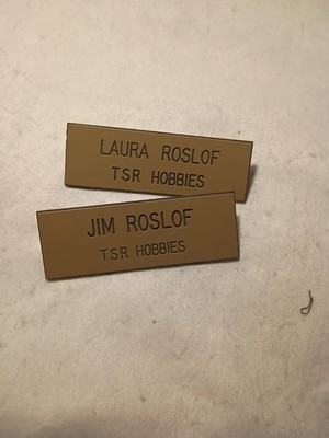 TSR Employee Name Tags: James & Laura Roslof Set of 2 | eBay