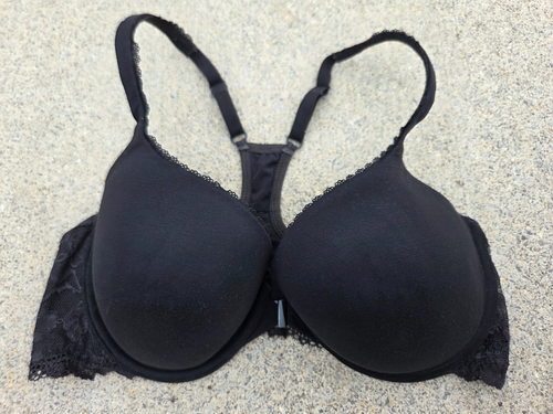Victoria's Secret Bra 36D Body By Victoria Push-Up Black Lace Racerback ...