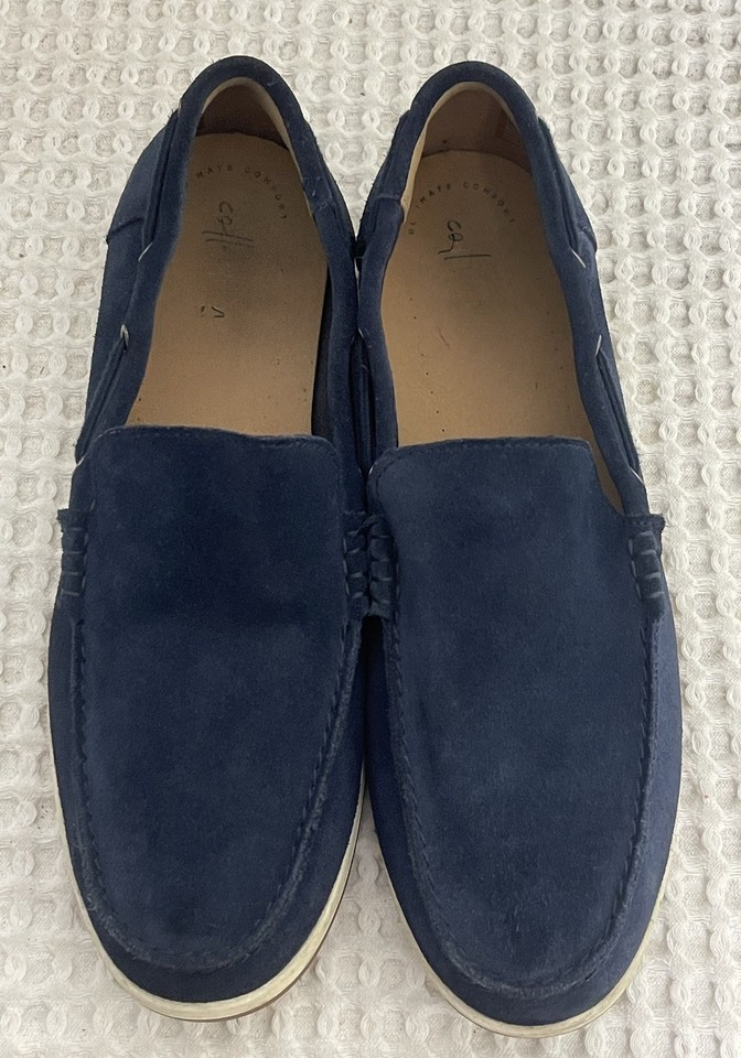 Clark’s Navy Blue Suede Loafers Morven Sun Mens Size 11.5 Boat Shoes ...