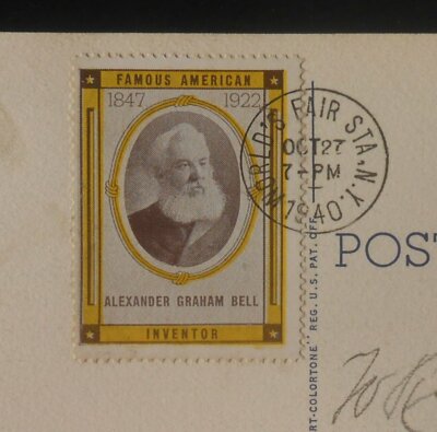 1940 Tied-On Alexander Graham Bell Cinderella Stamp Elysian Park Los ...