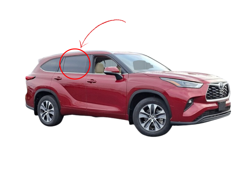Fits 2020-2024 Toyota Highlander Passenger Right Side Rear Door Window ...