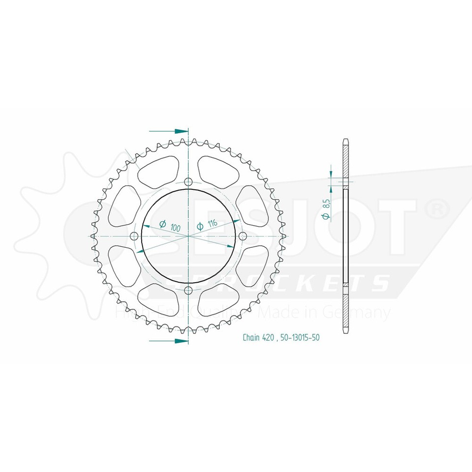 Sprocket Rear 420-50T Steel for KAWASAKI KX 85 Big Wheel 2021 2022 2023 ...