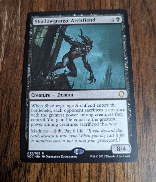 MTG Shadowgrange Archfiend Commander: Innistrad: Crimson Vow 022/038 ...