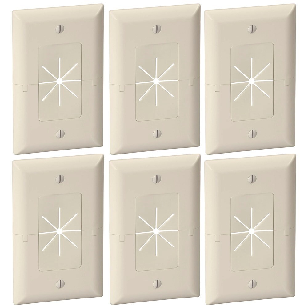 6 Pcs Split Wall Plate Flexible Opening Low Voltage HDMI AV Cables 1 ...