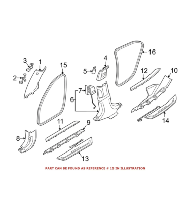 BMW Genuine Door Seal weather strip Rear door Inner 51-72-7-454-427 | eBay