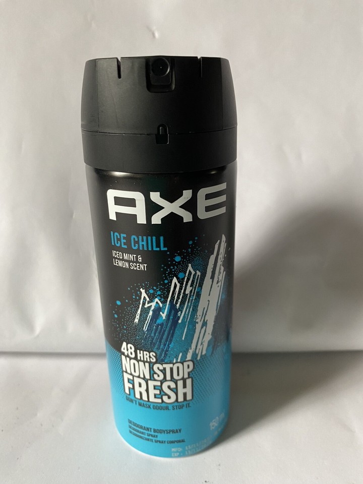 Axe Men's Deodorant Body Spray 2 Pack of 150ml Ice Chill Scent Lemon ...