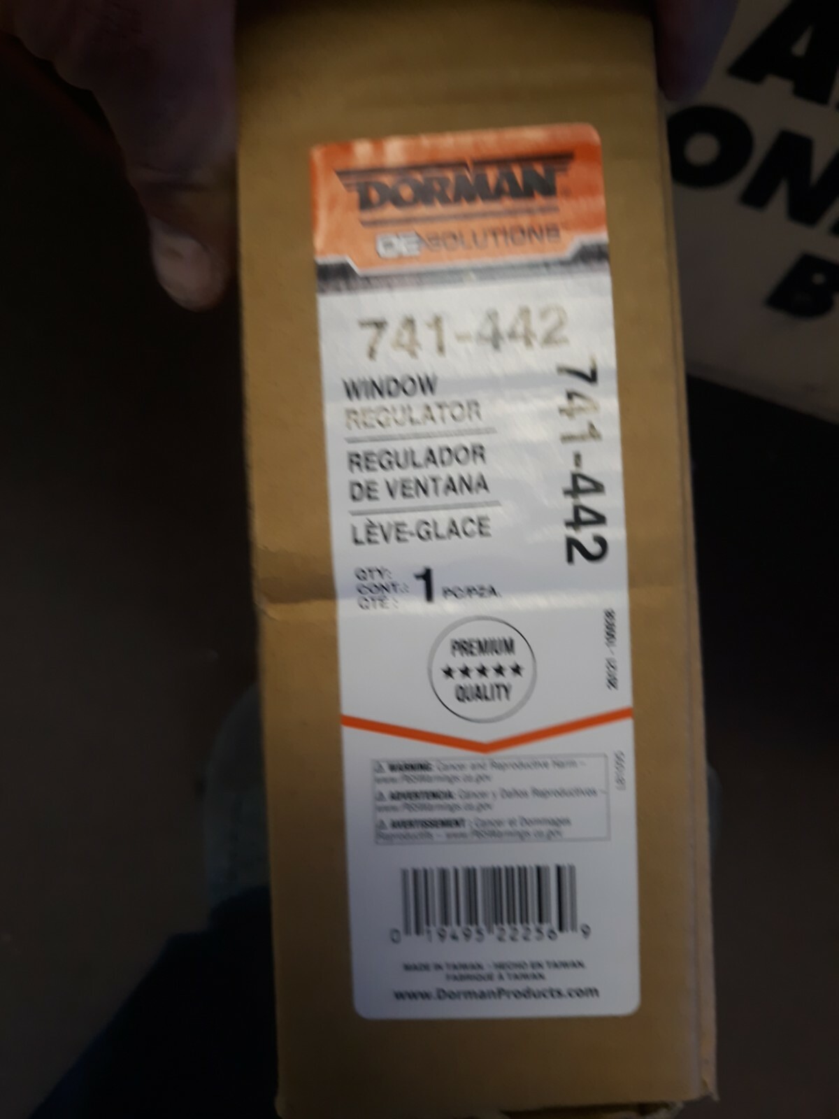 Power Window Motor and Regulator Assembly Dorman 741-442 for sale ...