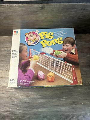 Vintage PIG PONG Game 1986 Milton Bradley Fast Action Tabletop Game Pig ...