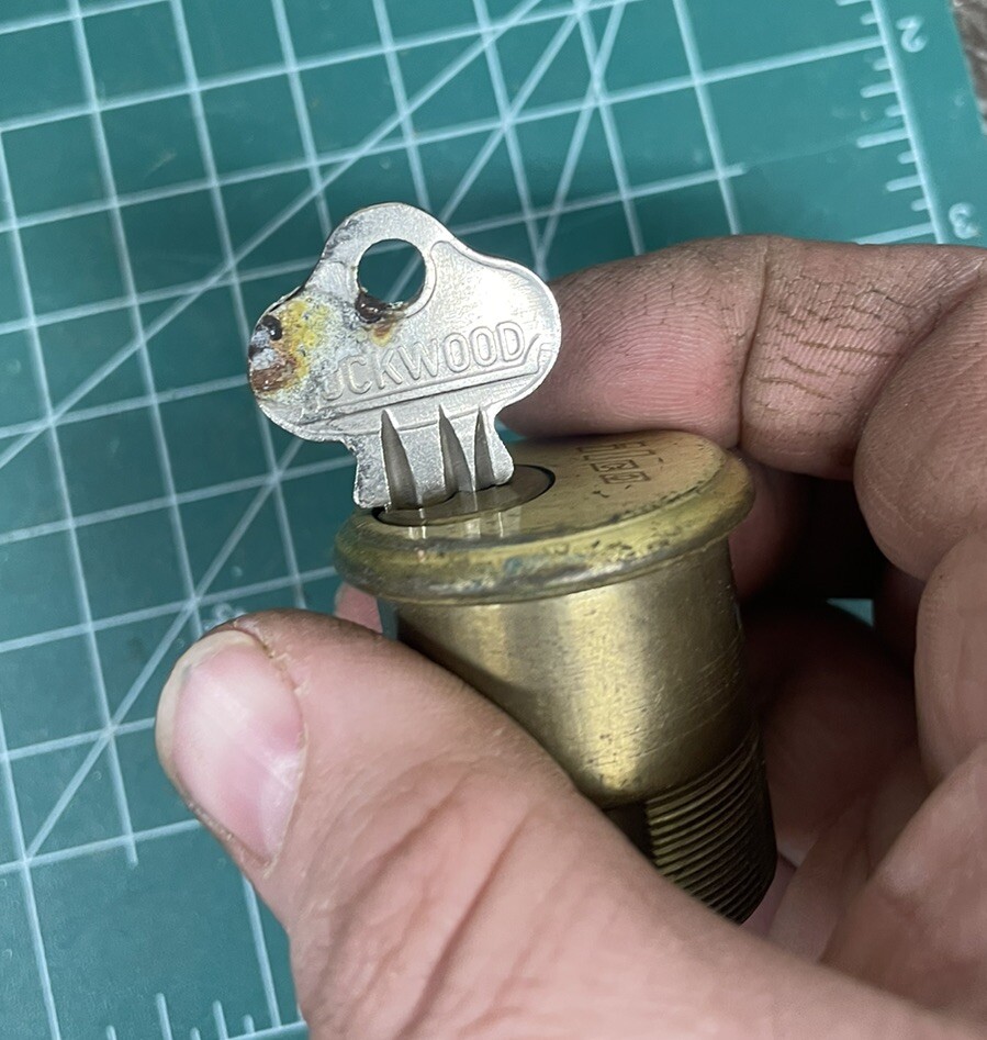 Lockwood Keyway 1 1/2” Mortise Cylinder Brass Vtg Handyman Locksmith ...