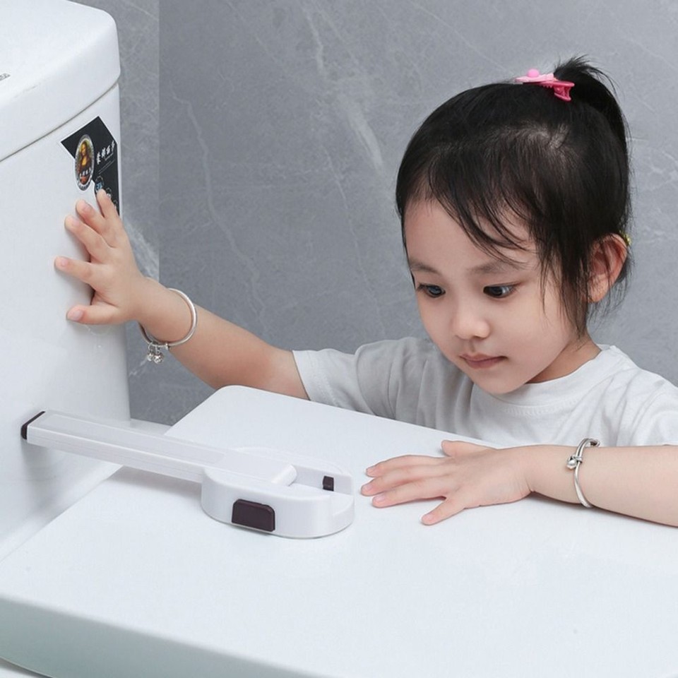 ABS Baby Safety Toilet Lock Child Proof Flattish Toilet Lid Lock ...