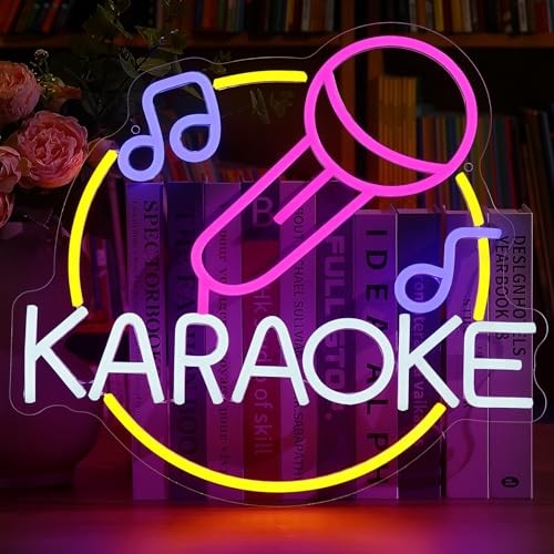 Karaoke Neon Signs for Wall Decor,LED Bar Neon Signs for Man White and ...