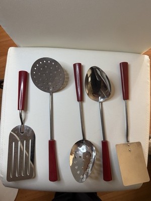 Set Of Five Vintage Red Bakelite Handled Kitchen Utensils | eBay