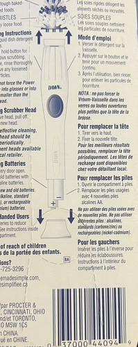 NIP Sealed Dawn Power Dish Brush Battery Operated Power Scrubber Spin ...