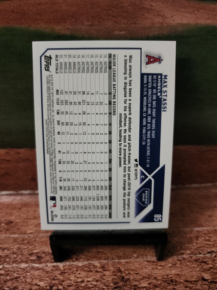 2023 Topps Series 1 Baseball Max Stassi Rainbow Foil #85 Los Angeles ...