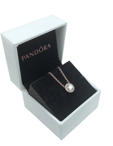NEW Authentic PANDORA Rose Gold Classic Sparkle Elegance Chain Necklace ...