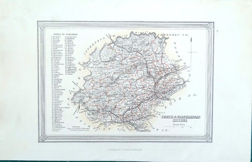 Antique Map PERTH & CLACKMANNANSHIRE SCOTLAND Fullarton Original ...