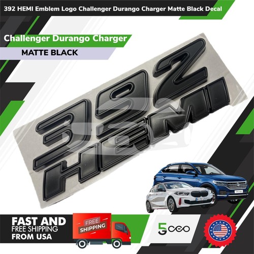 392 HEMI Emblem Logo Challenger Durango Charger Matte Black Decal - NEW ...