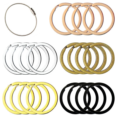 Flat Key Rings Key Chain Metal Split Ring 40pcs 5 Colors 1 Inch or 1.25 ...