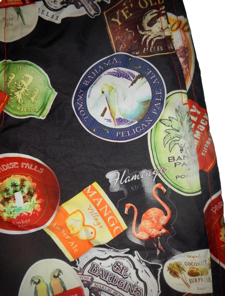 Men's 34 Tommy Bahama Board Short Unlined Boardshort Pub Ale Labels ...