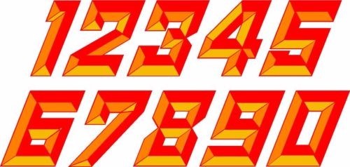 3D Beveled Chiseled Race Car numbers vinyl graphic decal | eBay Australia