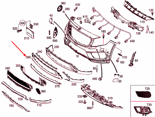 MERCEDES-BENZ GLA X156 Front Bumper Central Cover A1568804400 NEW ...