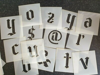 BIG Alphabet Stencil Lower Case Gothic Font Letters / Numbers stencils ...