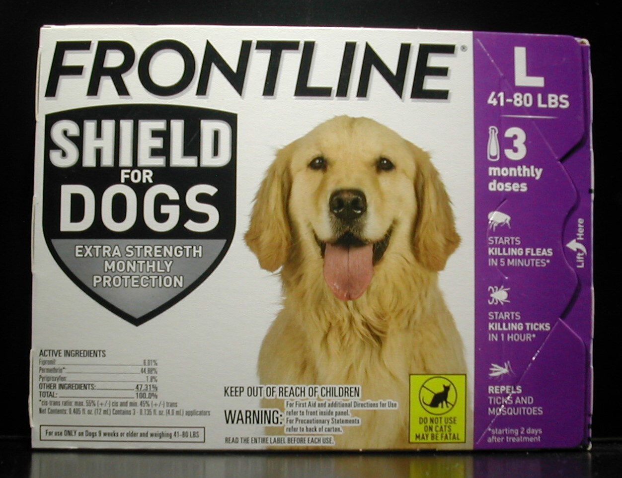 FRONTLINE Shield Flea Tick Treatment Large Dogs 41-80 lbs 3 Doses ...