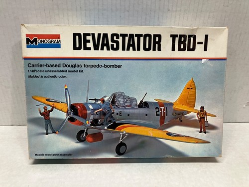 VINTAGE ORIGINAL MONOGRAM 1/48 SCALE DEVASTATOR TBD-1 AIRCRAFT MODEL ...
