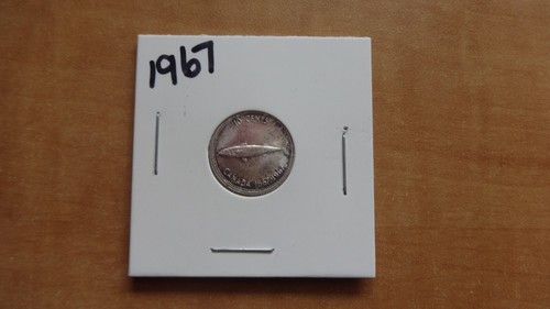 1867-1967 CANADA Queen ELIZABETH II Mackerel Fish Silver 10 Cent SILVER ...