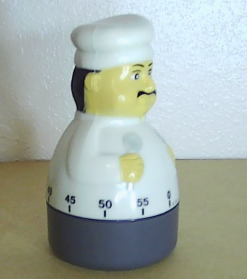 Vintage Chef Kitchen Timer 60-Minute Mechanical Dial Cook Figure Retro ...