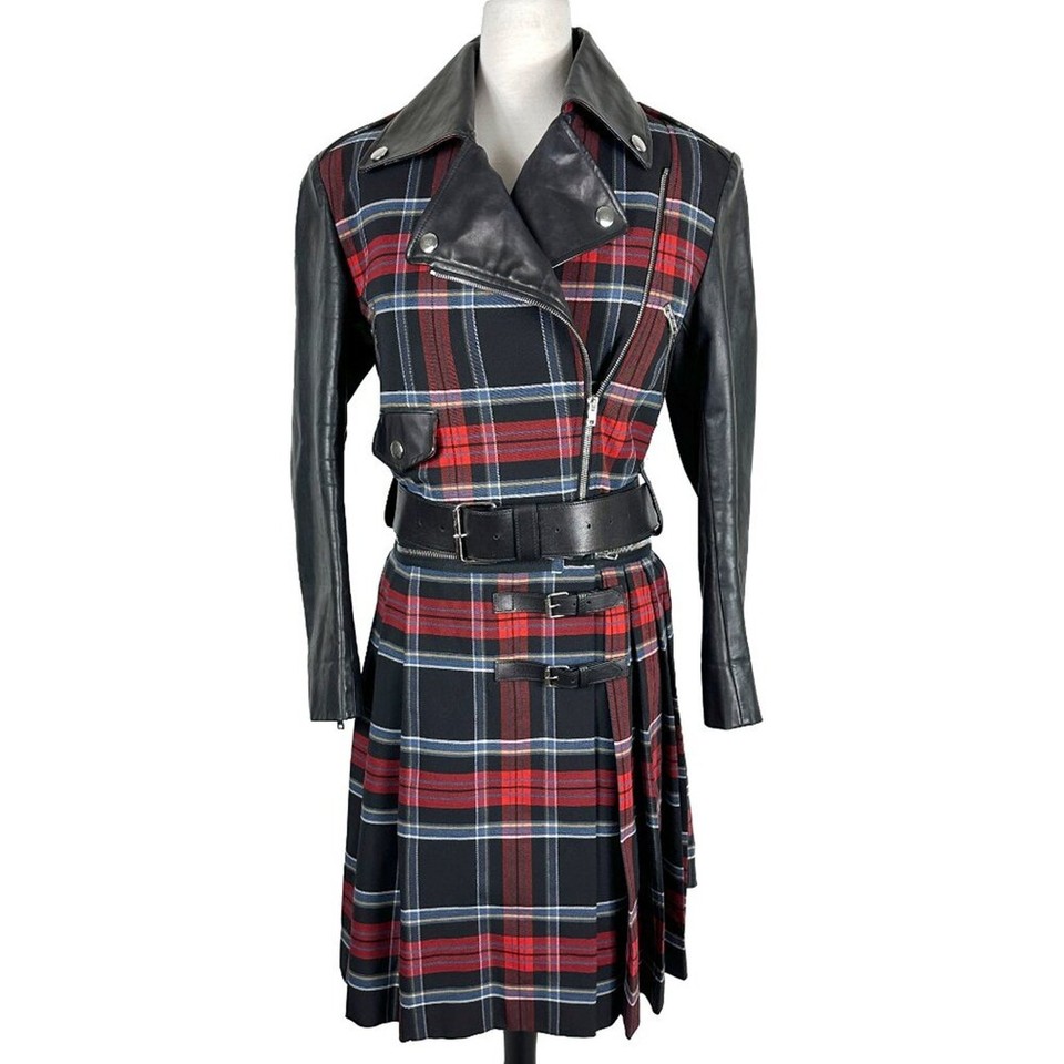 Jean Paul Gaultier Fall 2014 Plaid Convertible Trench Moto Jacket Skirt ...