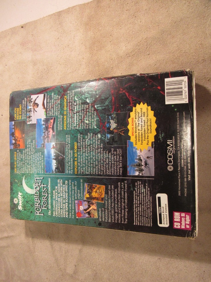 Forbidden Forest PC RARE ROM-709 WINDOWS 95 Complete in Box 22787617097 ...