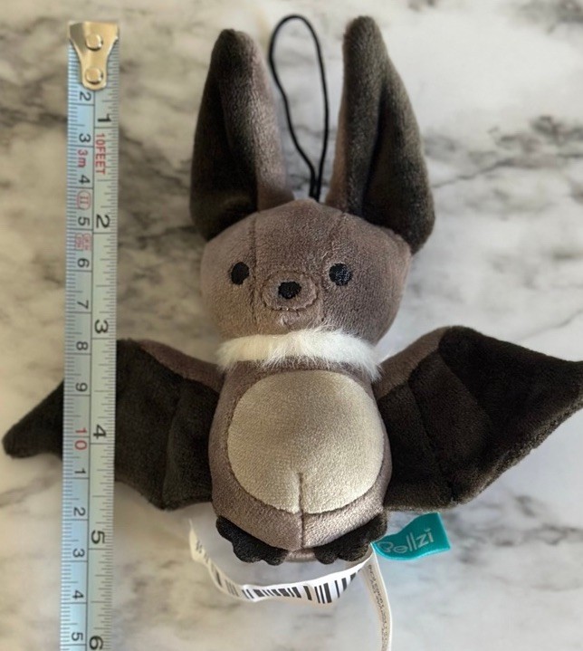 Bellzi Stuffed Animal Mini Plush Batti Bat Black Gray Toy 5in Keychain ...